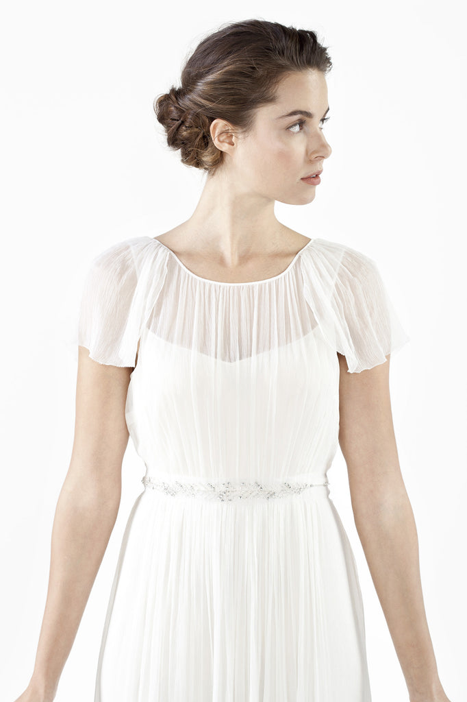 CH6300 Ethereal Wedding Dress with Flutter Sleeves – Saja Wedding